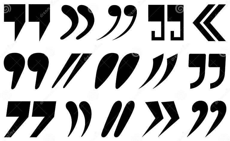 Collection of Different Quotation Marks Symbols Stock Illustration ...