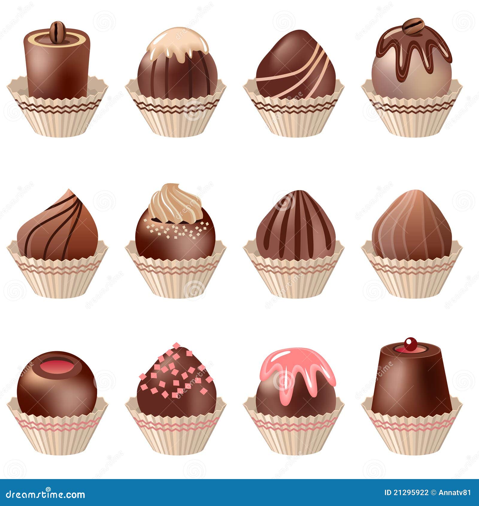 Collection Of Different Realistic Detailed Sweets Vector Illustration ...