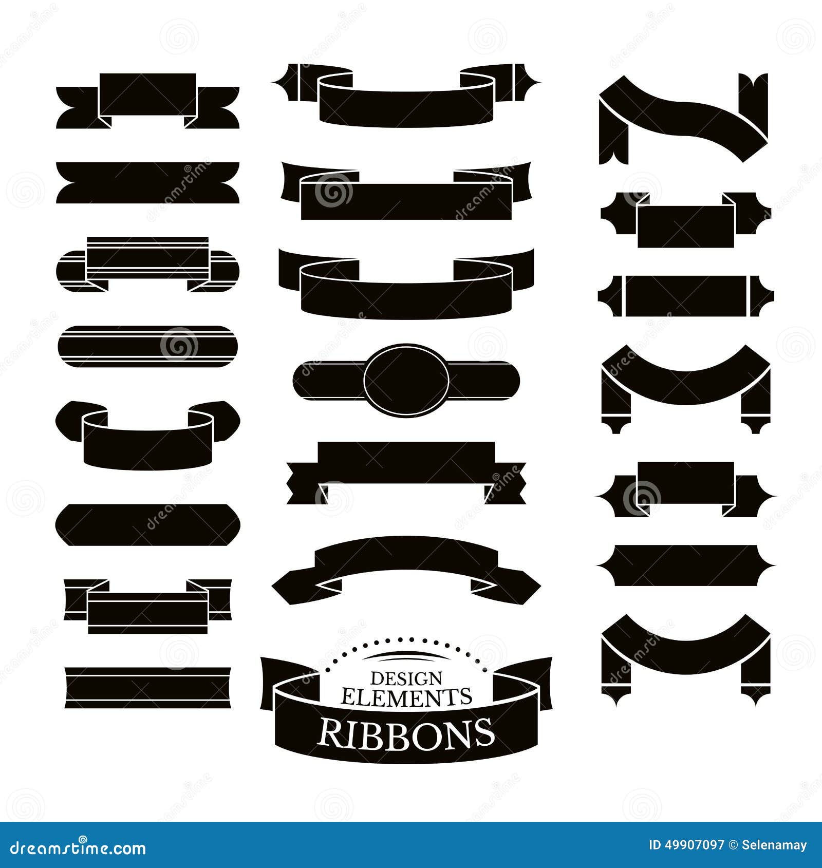 Collection of Different Ribbons Stock Vector - Illustration of badge ...