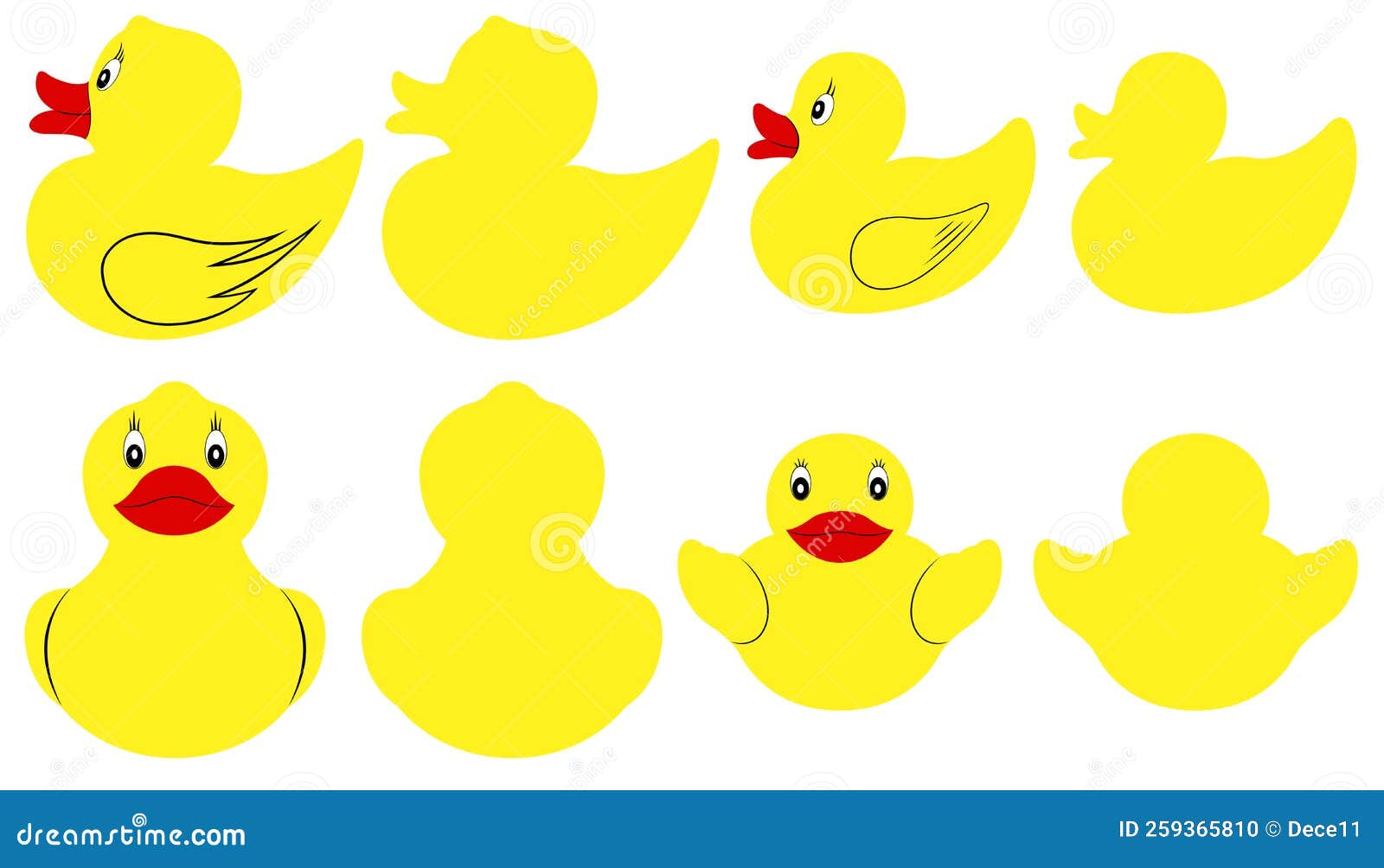 Collection of Different Rubber Ducks Stock Vector - Illustration of ...