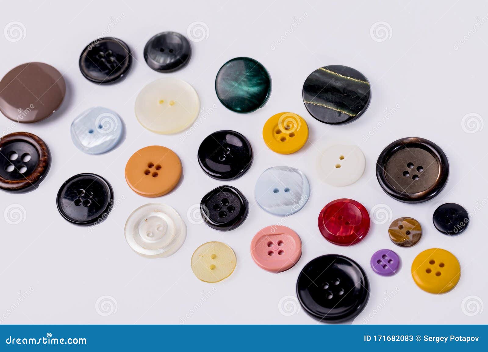 A Collection of Different Spare Clothing Buttons. Stock Image - Image ...