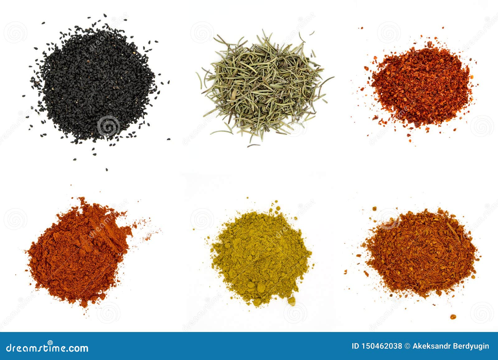 A Collection of Different Spices on White Background Stock Photo ...
