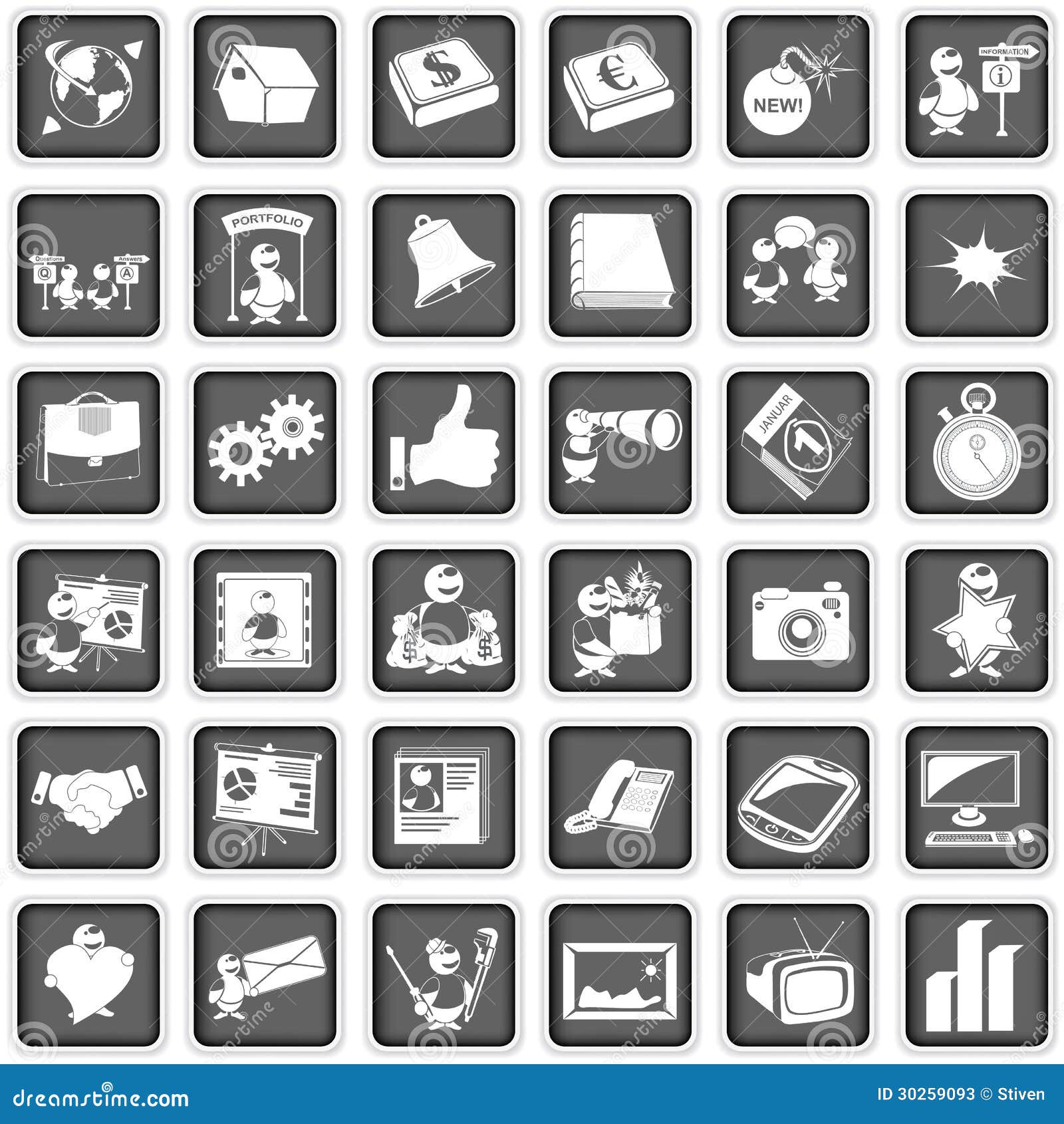 Portfolio icons stock vector. Illustration of controls - 30259093