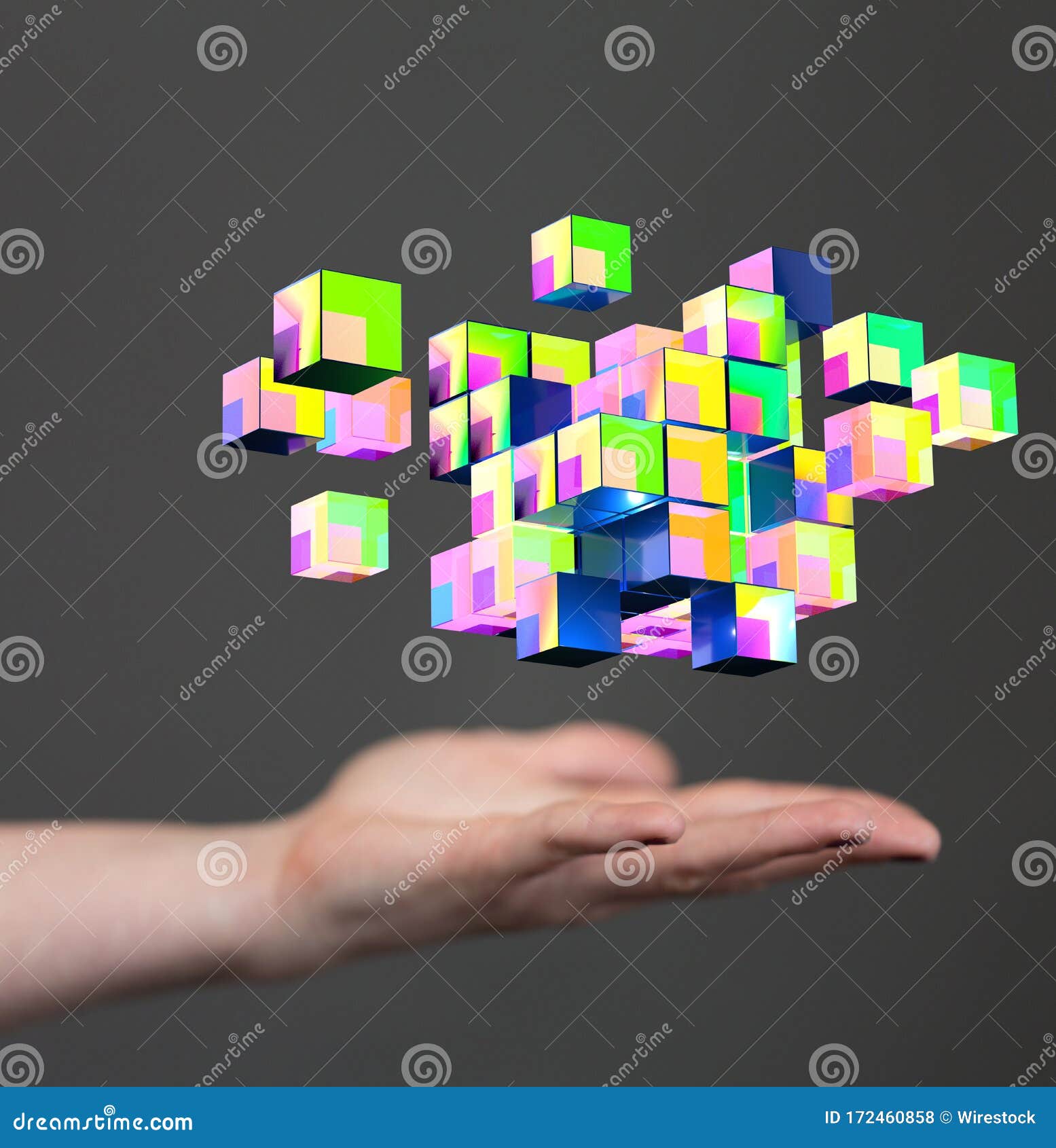 Collection of Different Squares Over a Person S Fingers Stock Photo ...