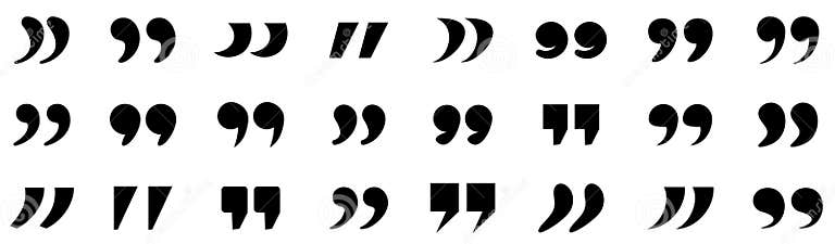 A Collection of Different Styles of Black Quotation Marks, Showcasing ...