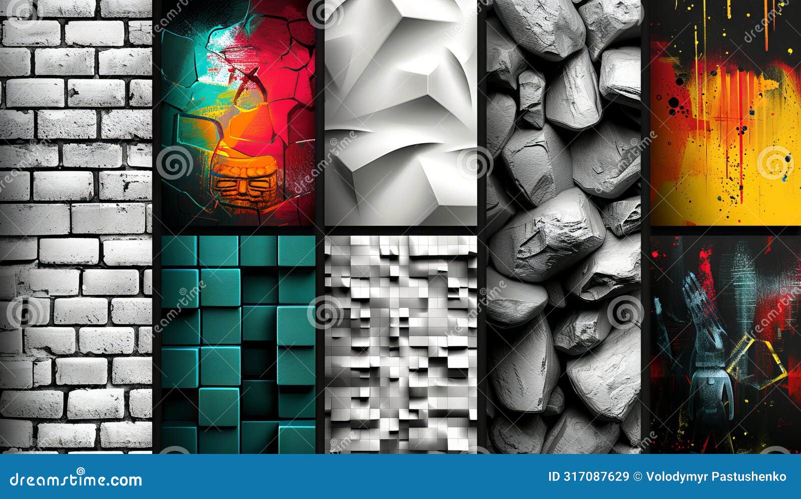 A Collection of Different Textures and Patterns Stock Image - Image of ...