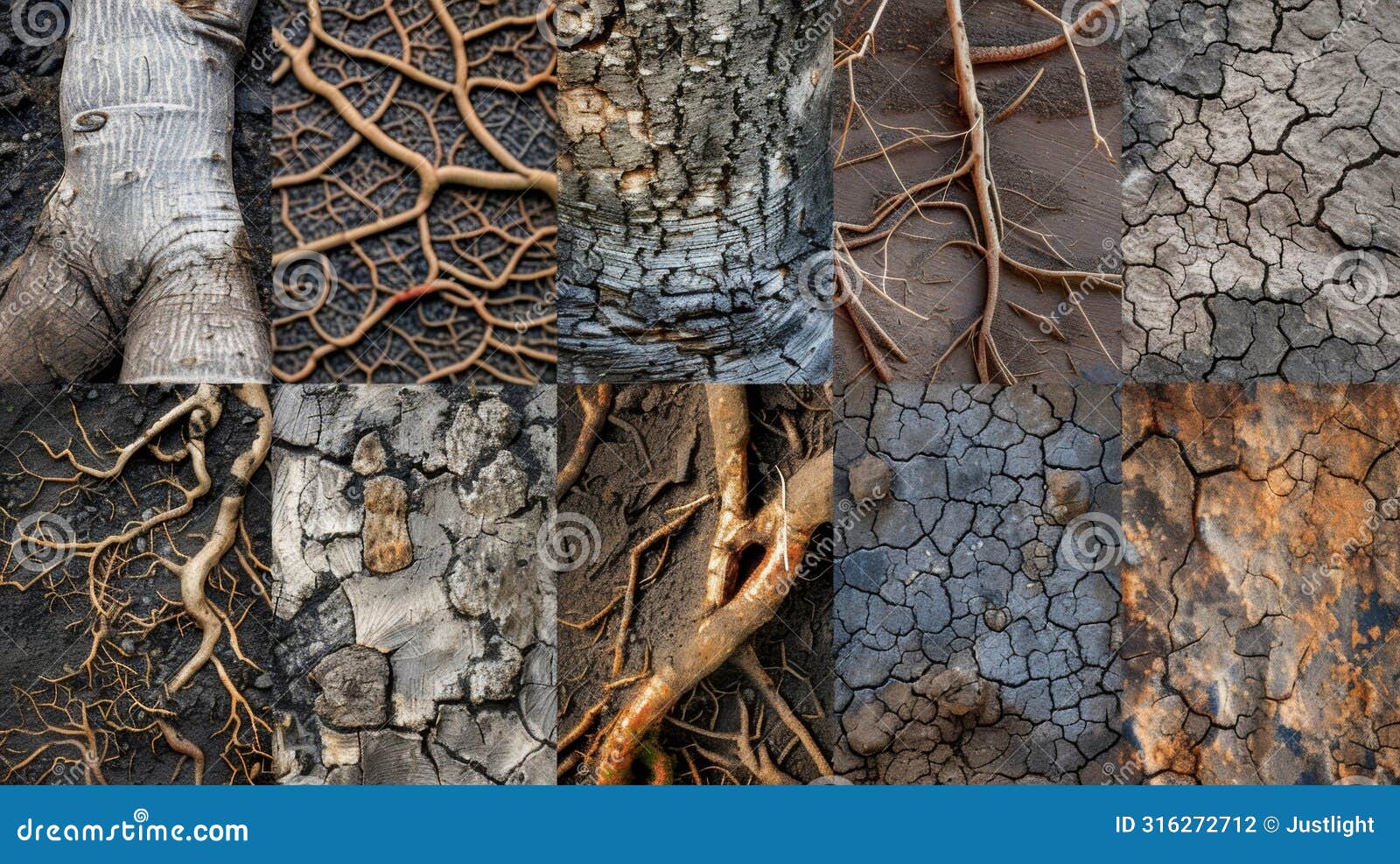 A Collection of Different Tree Roots Poking Out of the Ground Each ...