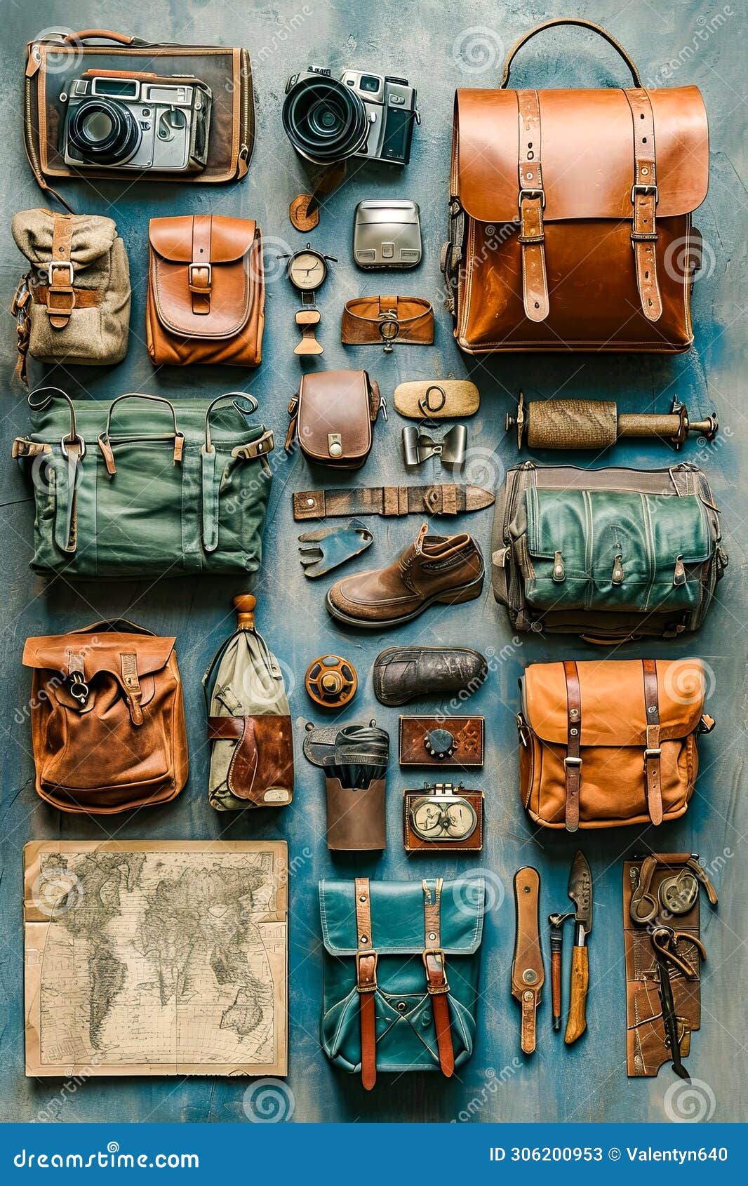 Collection of Different Types of Bags Purses and Luggage Displayed on ...