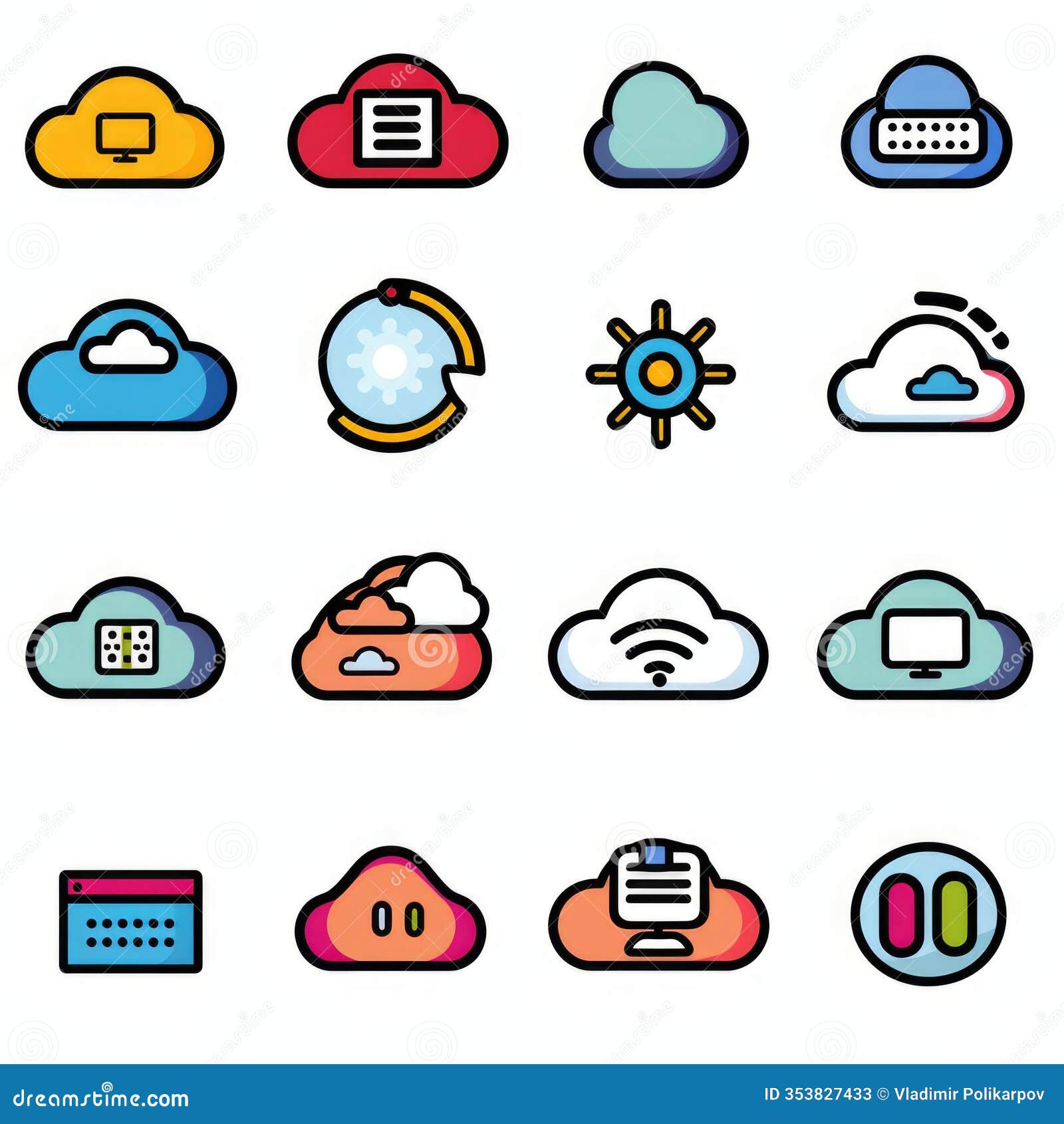 Types Of Cloud Storages On Pink Vector Illustration | CartoonDealer.com ... Types Of Cloud Storages On Pink Vector Illustration | CartoonDealer.com ...