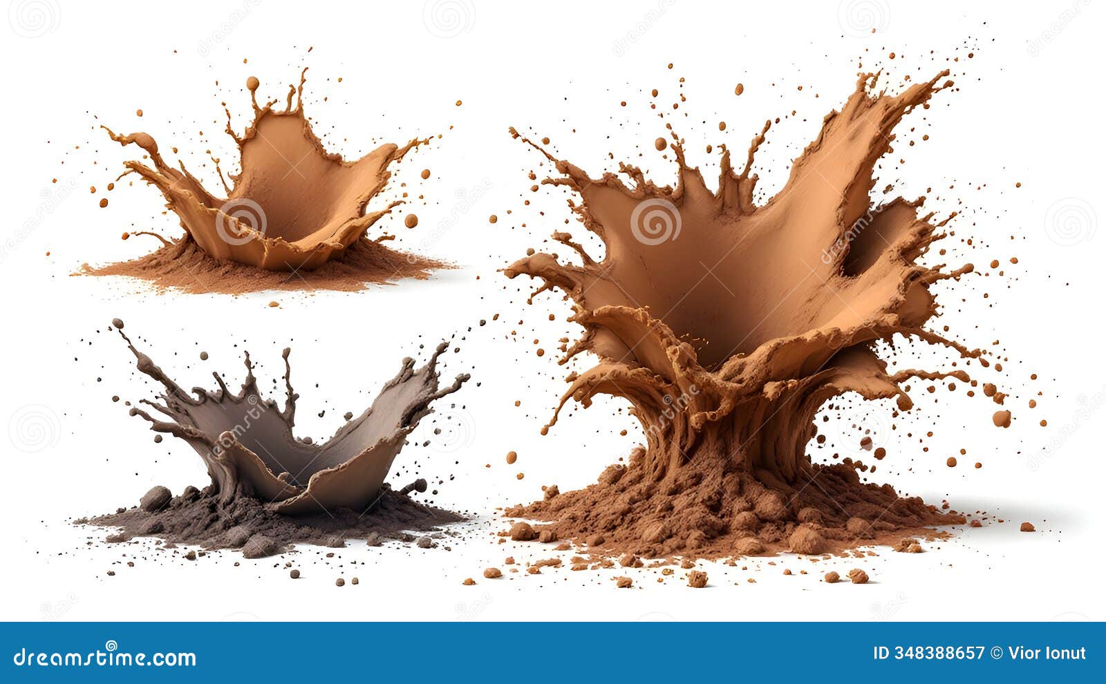 Collection of Different Types of Dust Splash Detailed Illustration ...