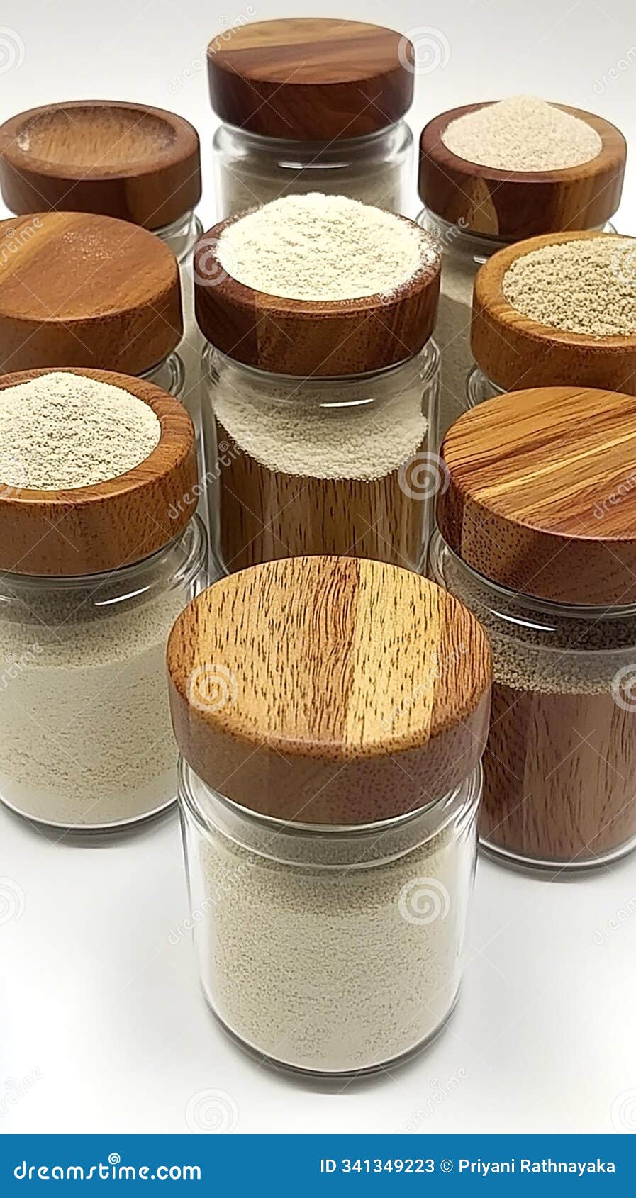 Collection of Different Types of Flour in Small Containers Stock Image ...