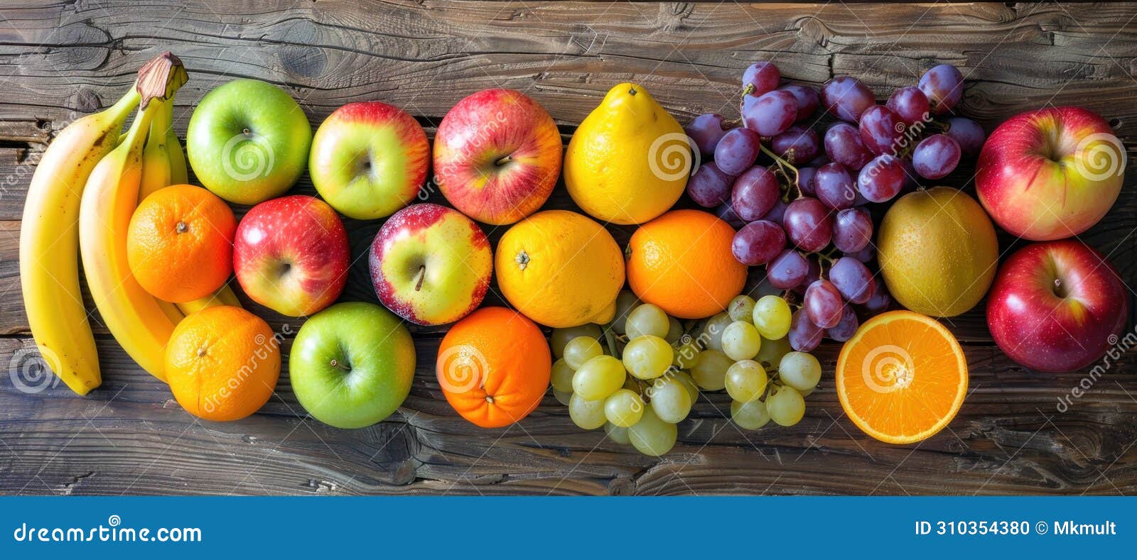 Various Types of Fruit Displayed on Table Stock Photo - Image of ...