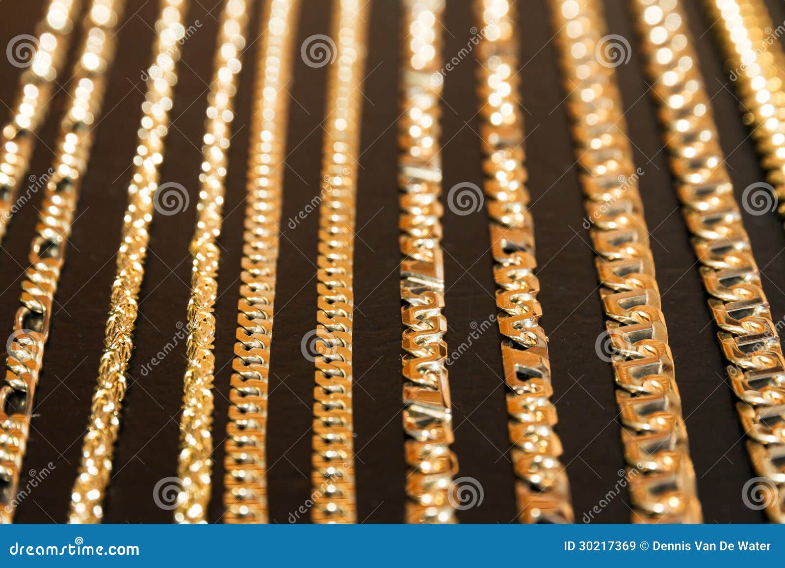 Golden chains focus stock image. Image of precious, pattern - 30217369