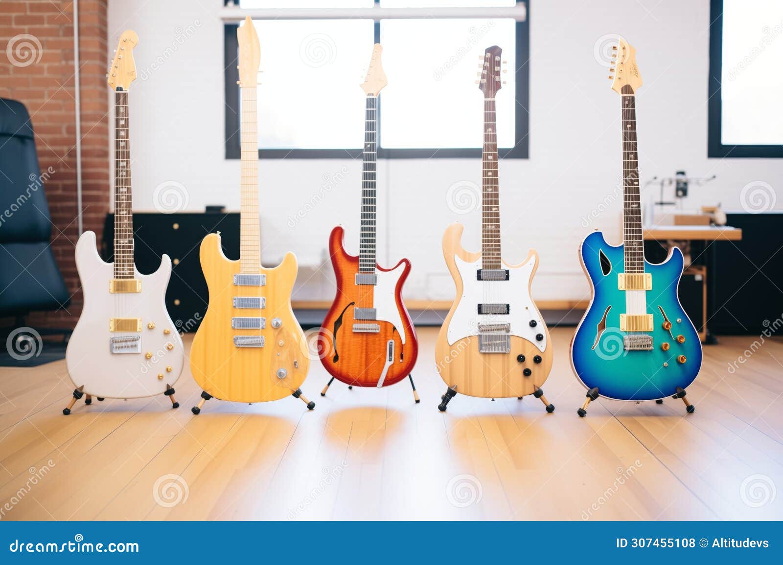 Collection of Different Types of Guitars Next To Each Other Stock Photo ...