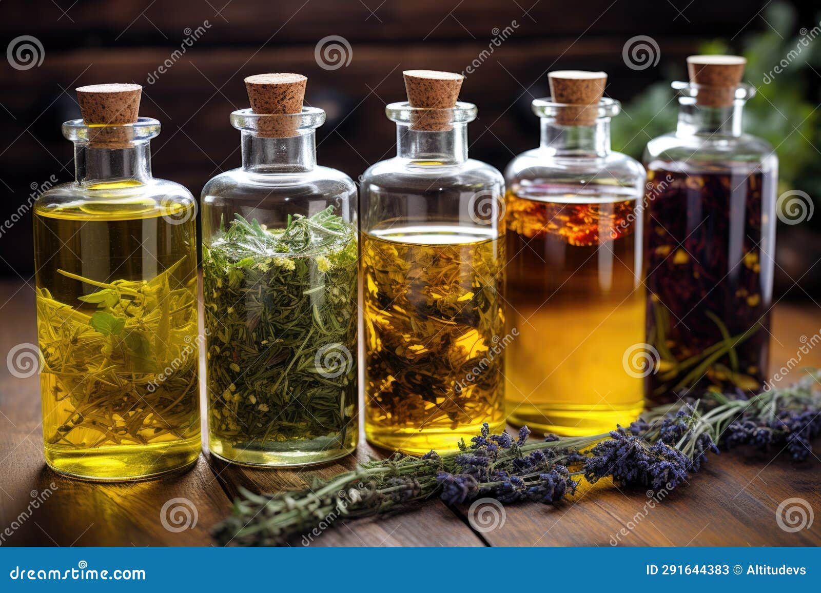 A Collection of Different Types of Infused Oils Stock Image - Image of ...