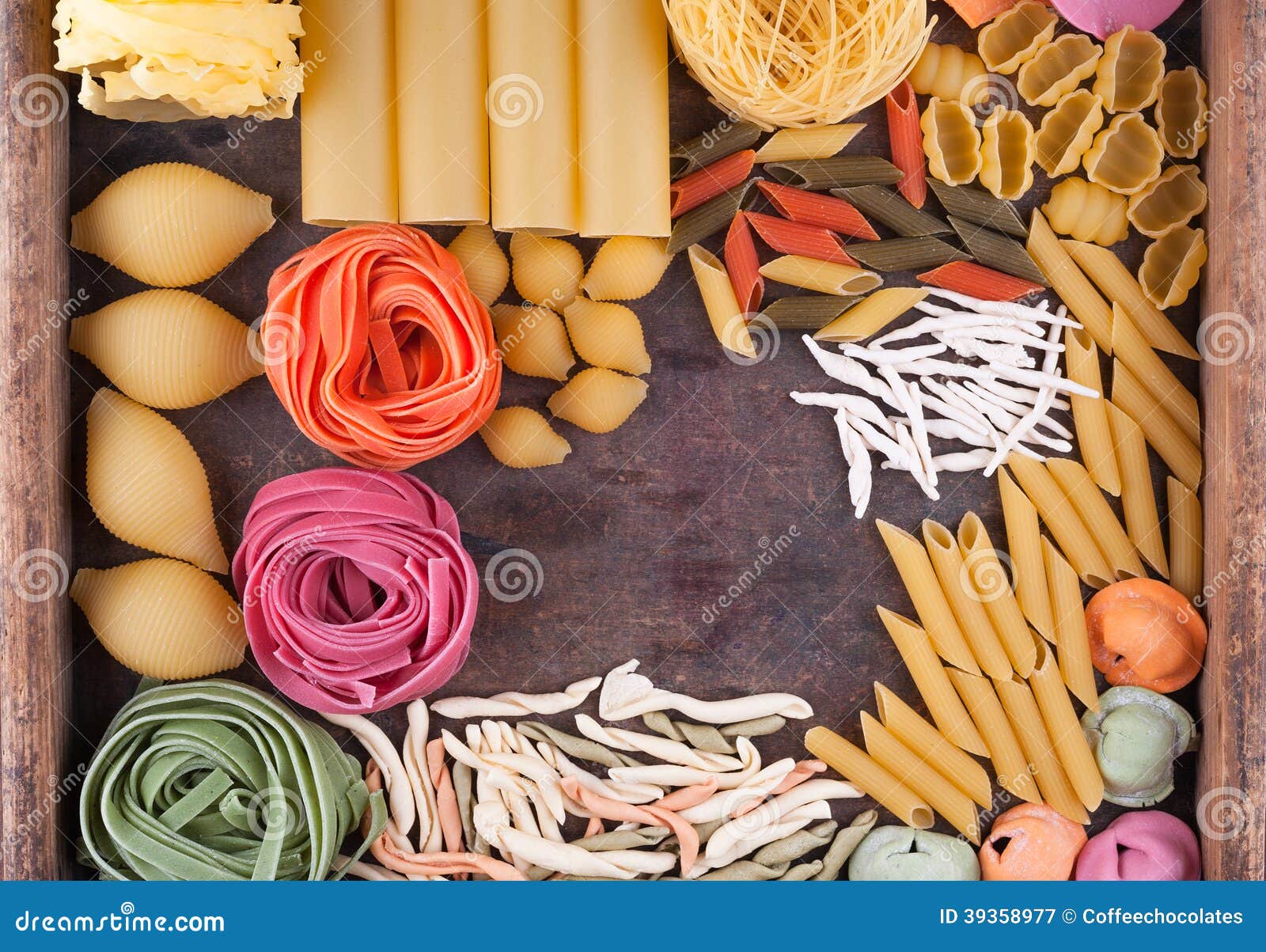 Collection of Different Types of Italian Pasta Stock Image - Image of ...