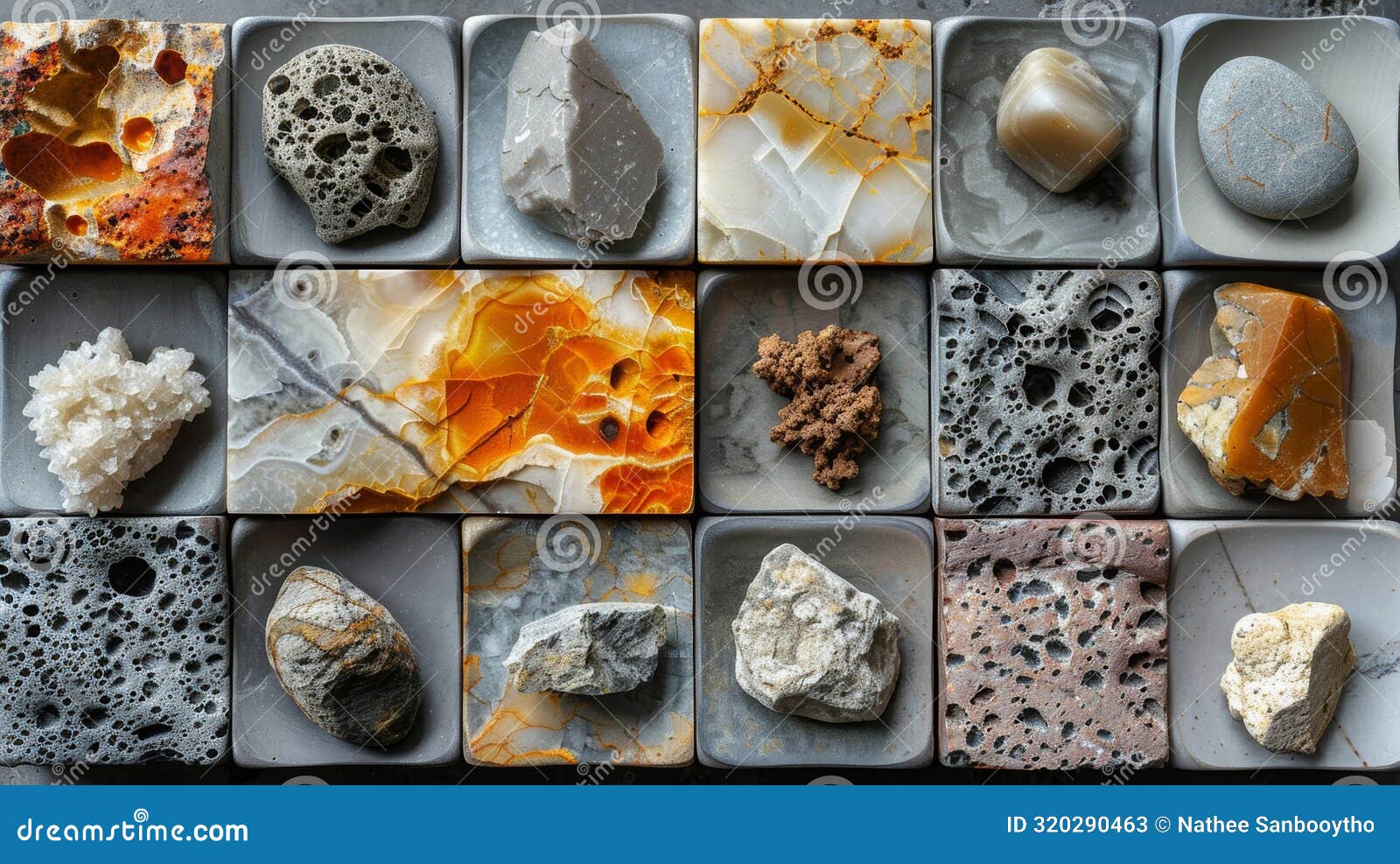 A Collection of Different Types of Rocks and Minerals Stock ...