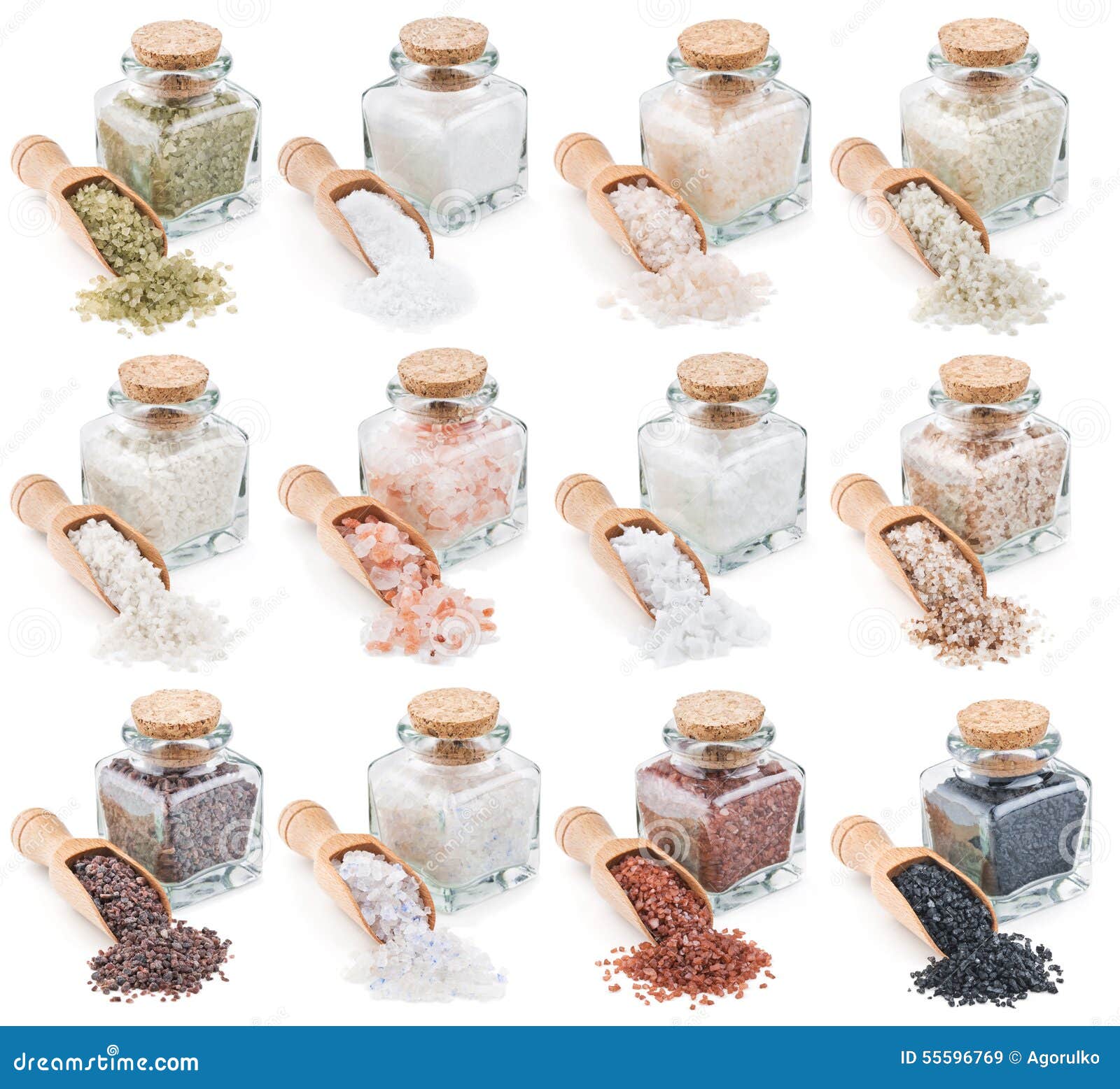 Collection of Different Types of Salt Isolated on Stock Image - Image ... Collection of Different Types of Salt Isolated on Stock Image - Image ...