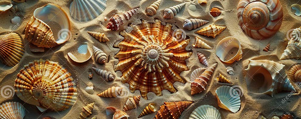 A Collection of Different Types of Shells Arranged in a Circular ...