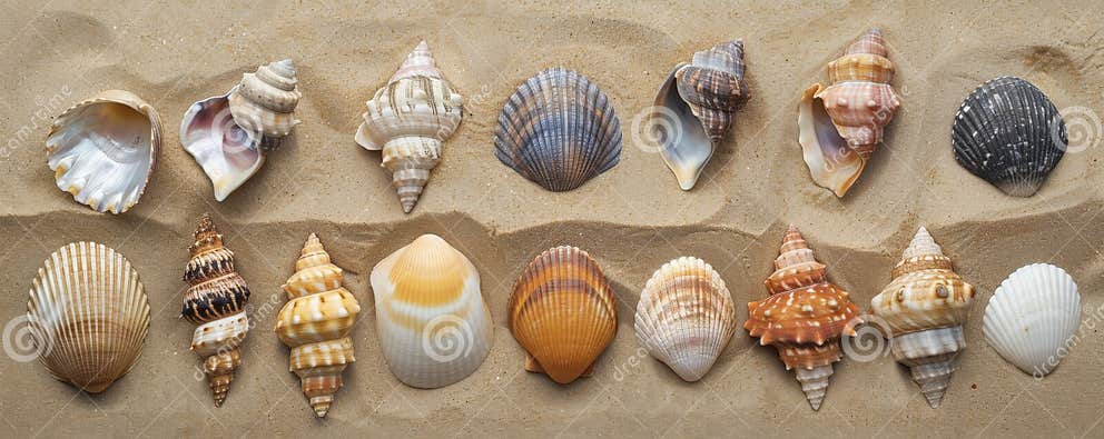 A Collection of Different Types of Shells Arranged in a Circular ...