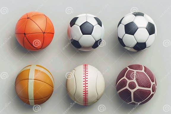 A Collection of Different Types of Sports Balls Stock Photo - Image of ...