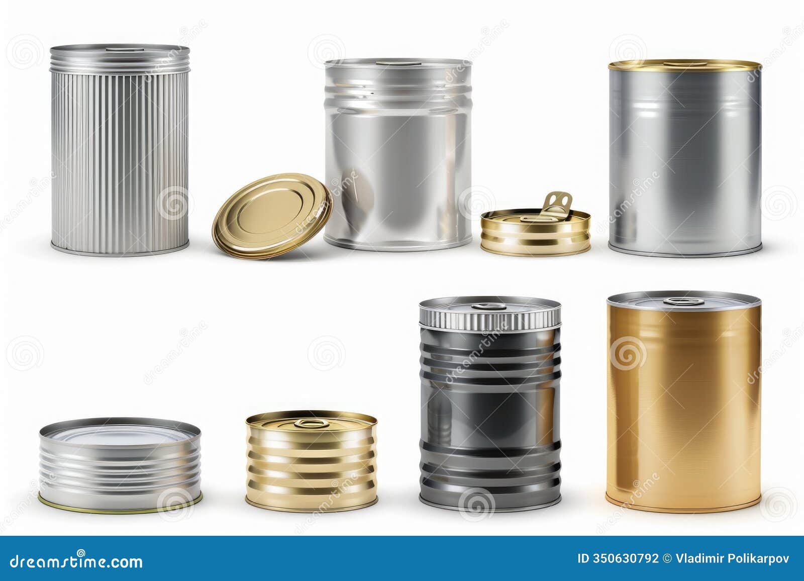 Collection of Different Types of Tins and Cans, Perfect for Food or ...