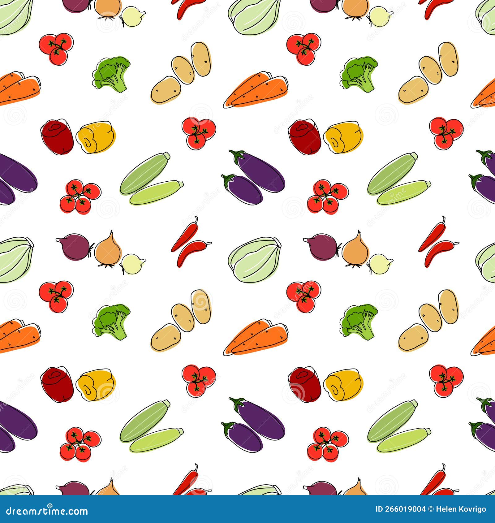 Collection Different Types of Vegetables in Line Art Drawing Style ...