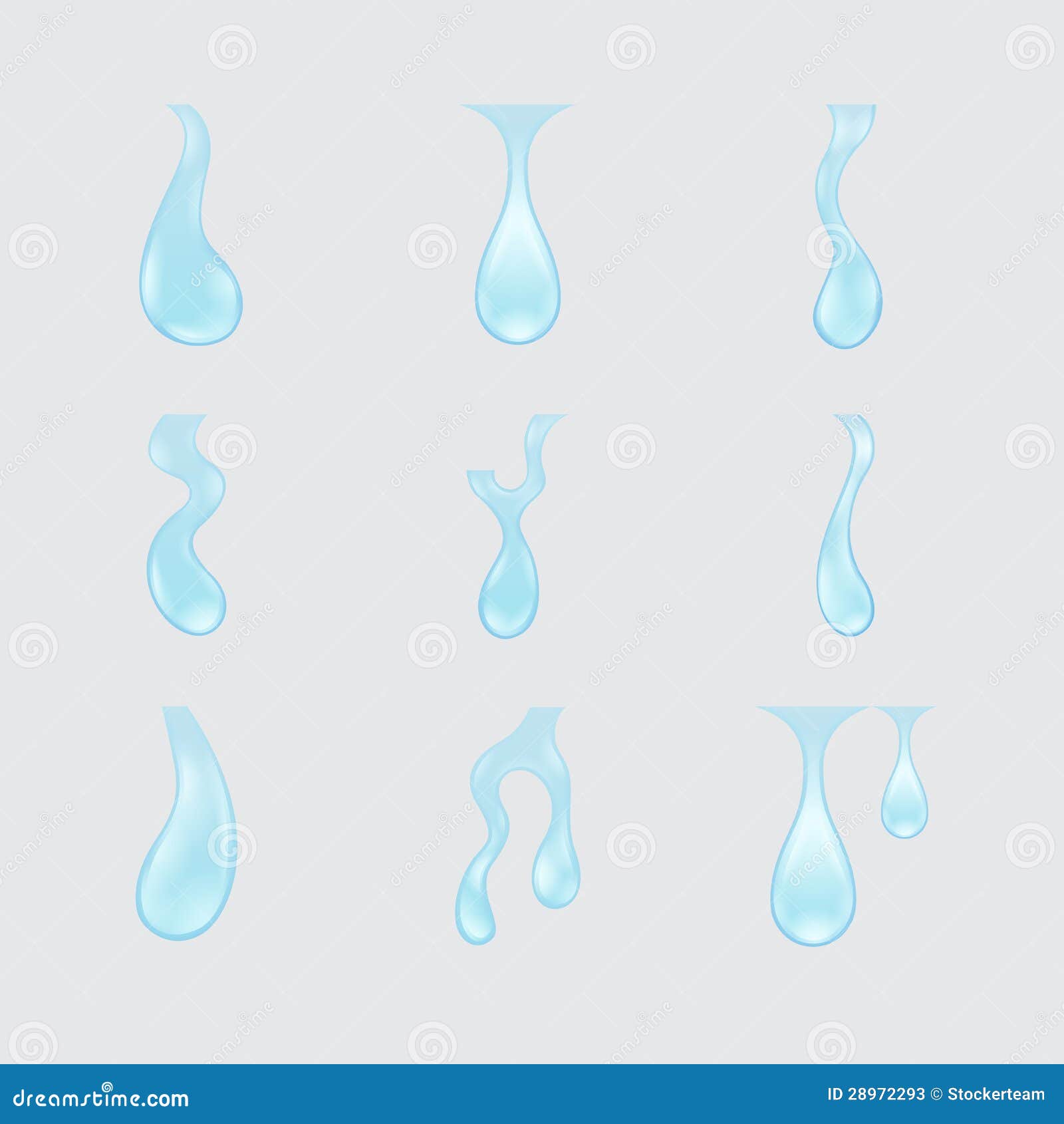 Collection of Different Water Drops Stock Illustration - Illustration ...
