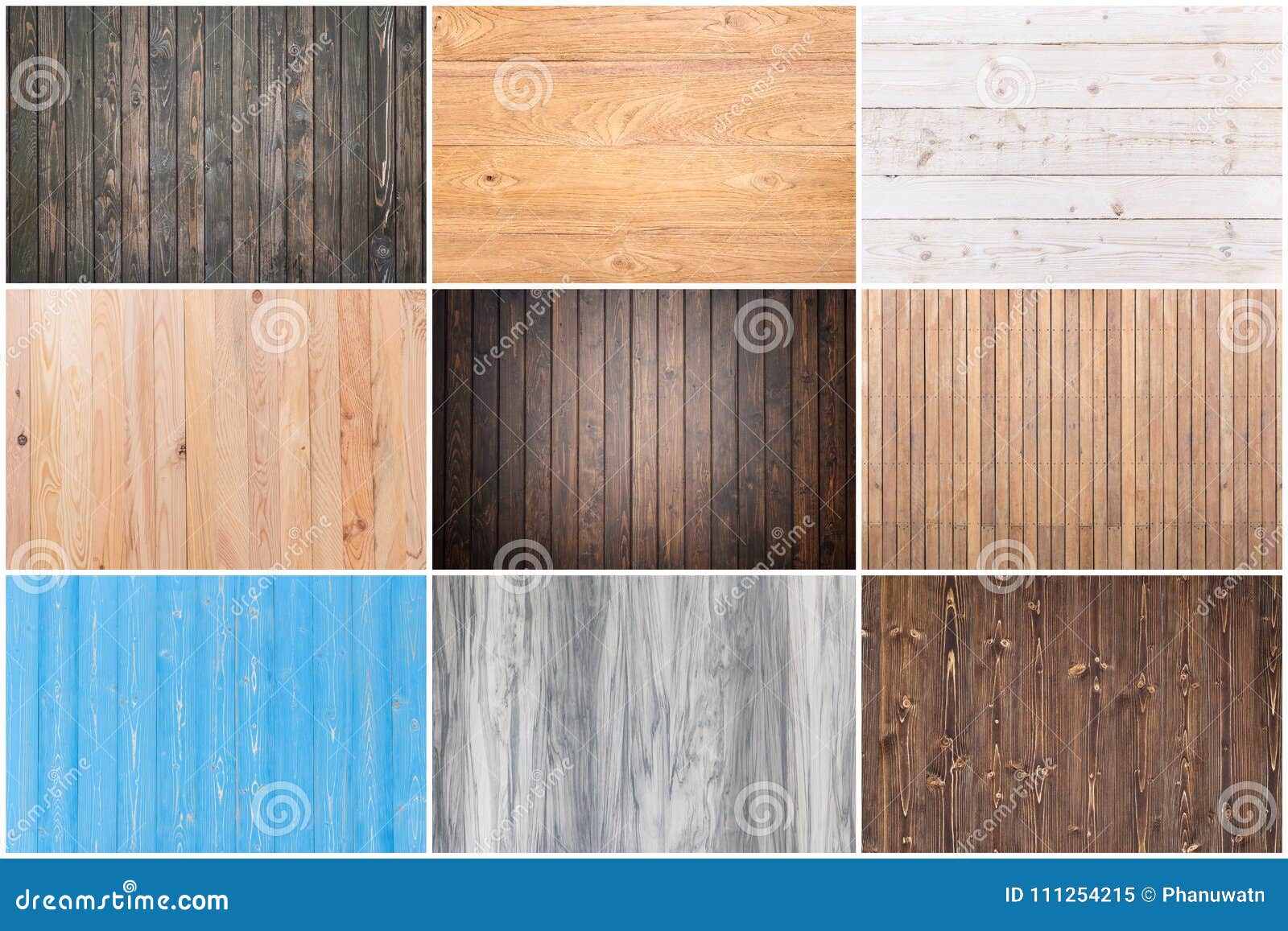 Set of Different Wooden Wall Texture Use for Background Stock Image ...