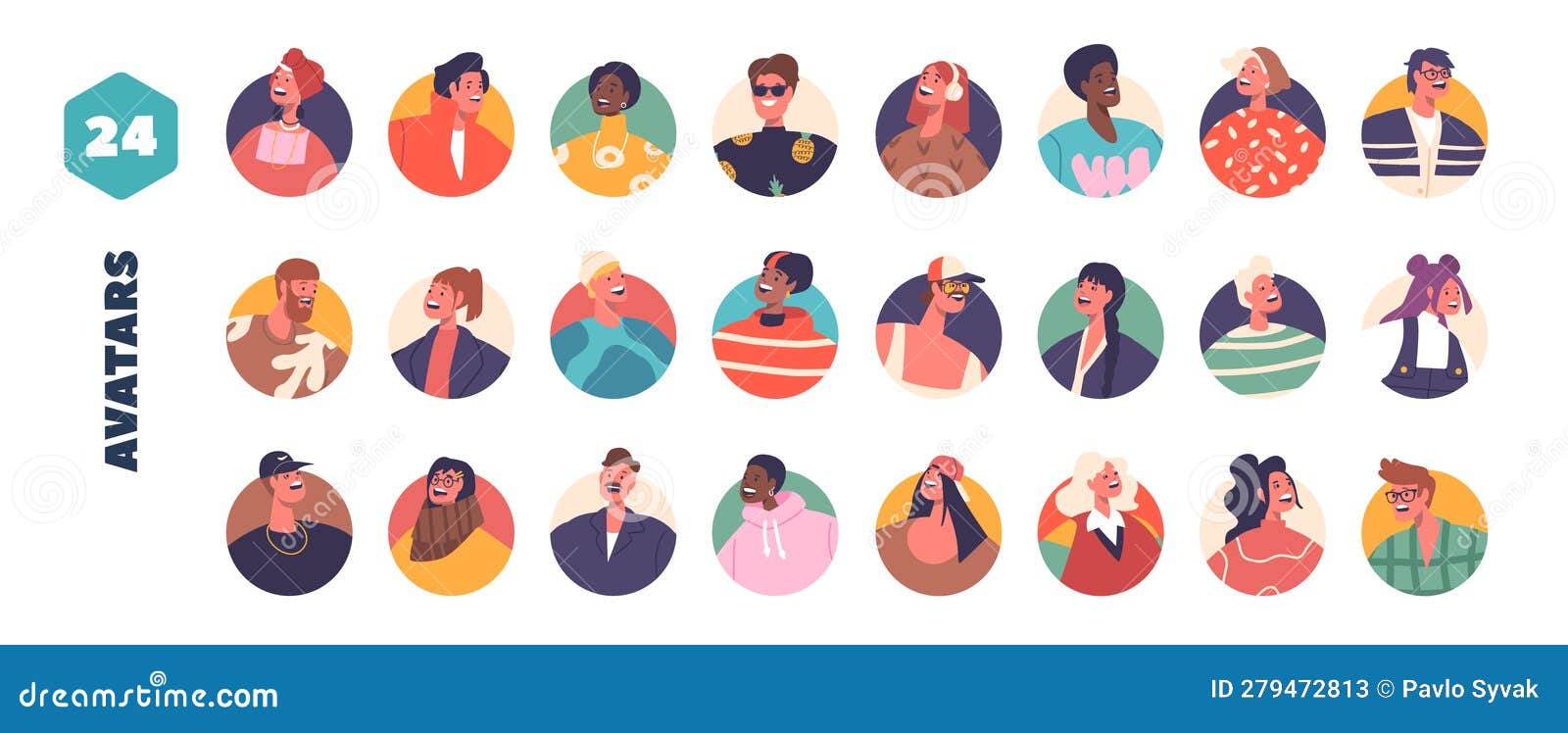 Collection of Digital Avatars Representing Various Characters ...