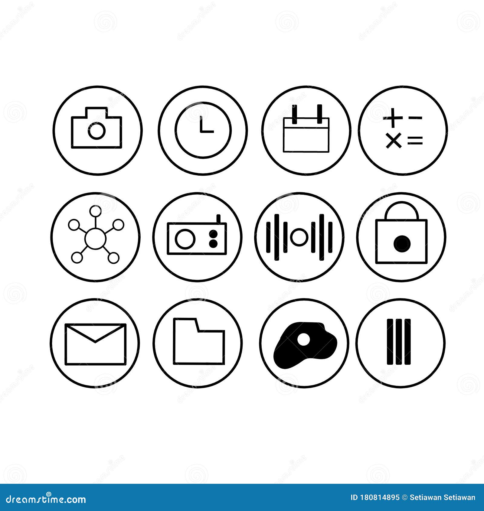 Collection of Digital Vector Template Icons Stock Illustration ...