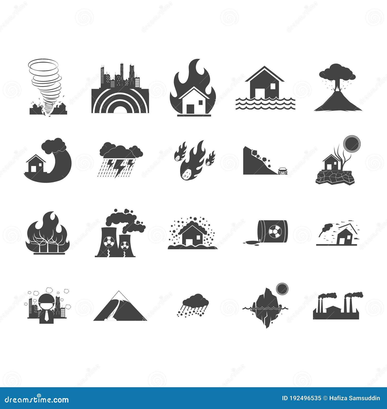 Collection of Disaster Icons. Vector Illustration Decorative Design ...