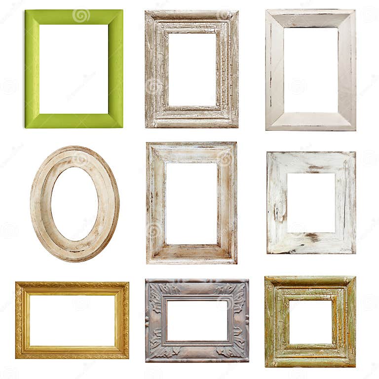 Collection of Distressed Picture Frames Stock Photo - Image of variety ...