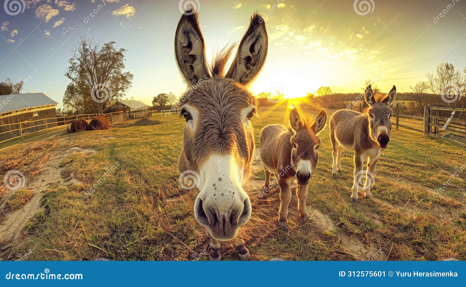 A Collection of Donkeys Standing Closely beside Each Other, Displaying ...