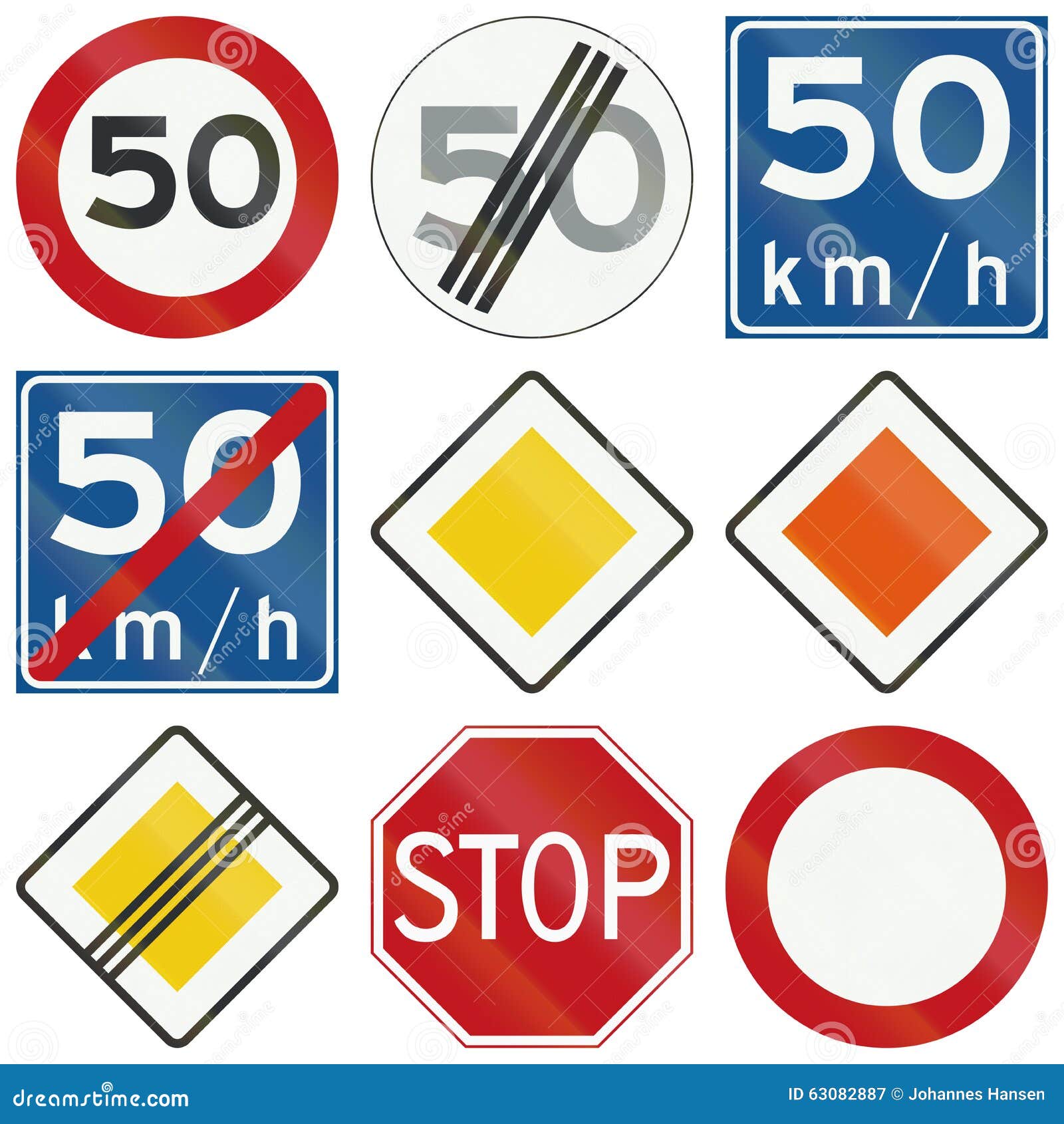 Collection Of Dutch Regulatory Road Signs Stock Illustration - Image ...