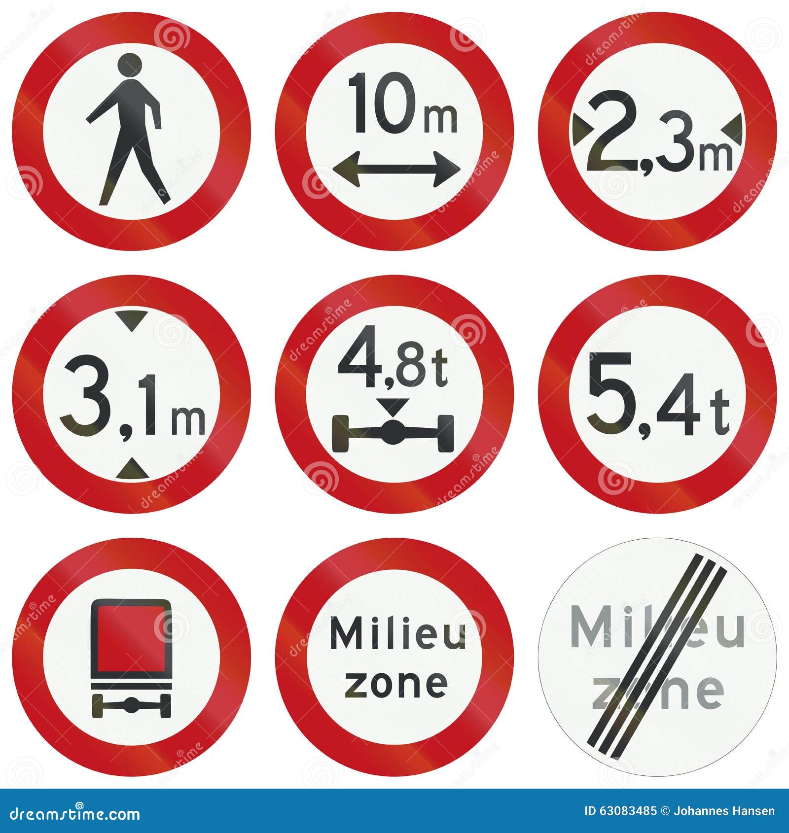 Collection of Dutch Regulatory Road Signs Stock Illustration ...