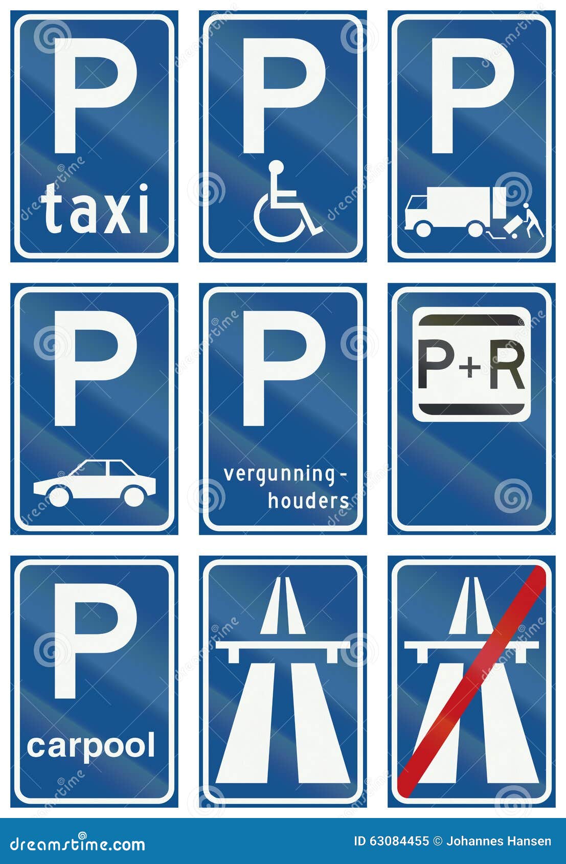 Collection Of Dutch Warning Road Signs Royalty-Free Stock Photo ...