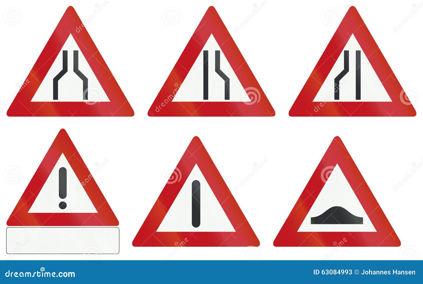 Collection of Dutch Warning Road Signs Stock Illustration ...
