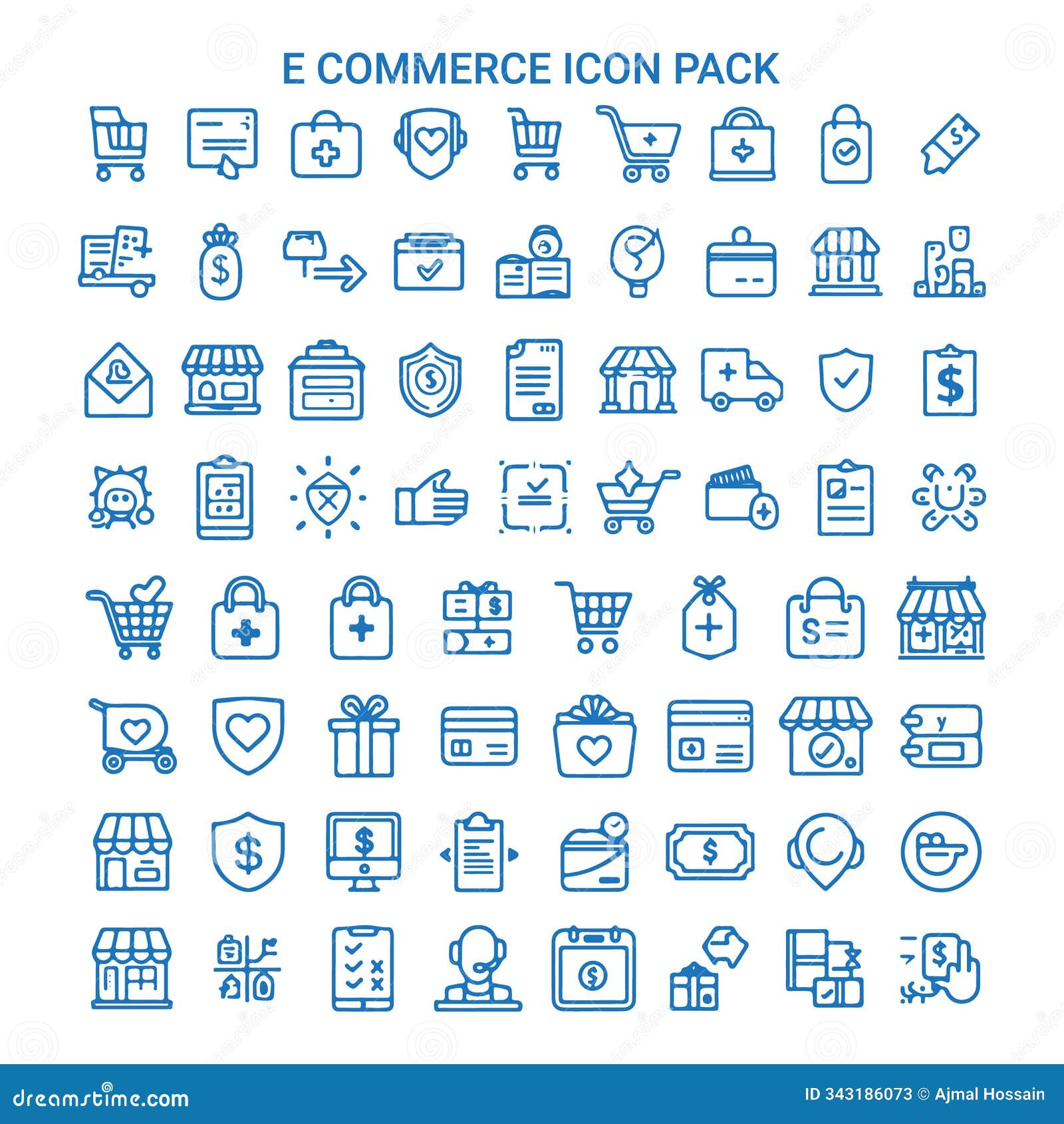 A Collection of E-commerce Icons Representing Various Online Shopping ...