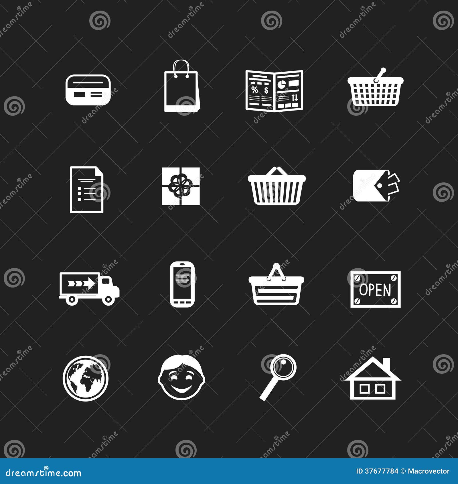 Collection of E-commerce Interface Pictograms Stock Vector ...