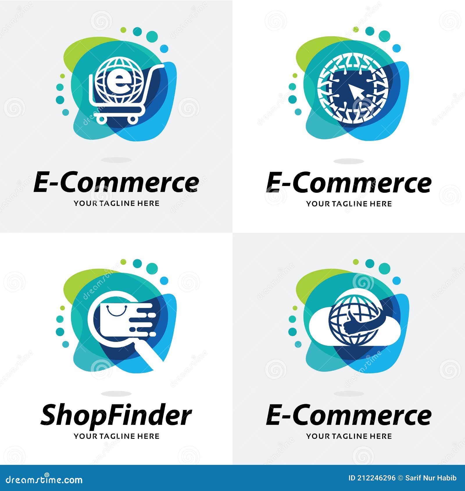 Collection of E-Commerce Shop Logo Template Design Template Stock ...