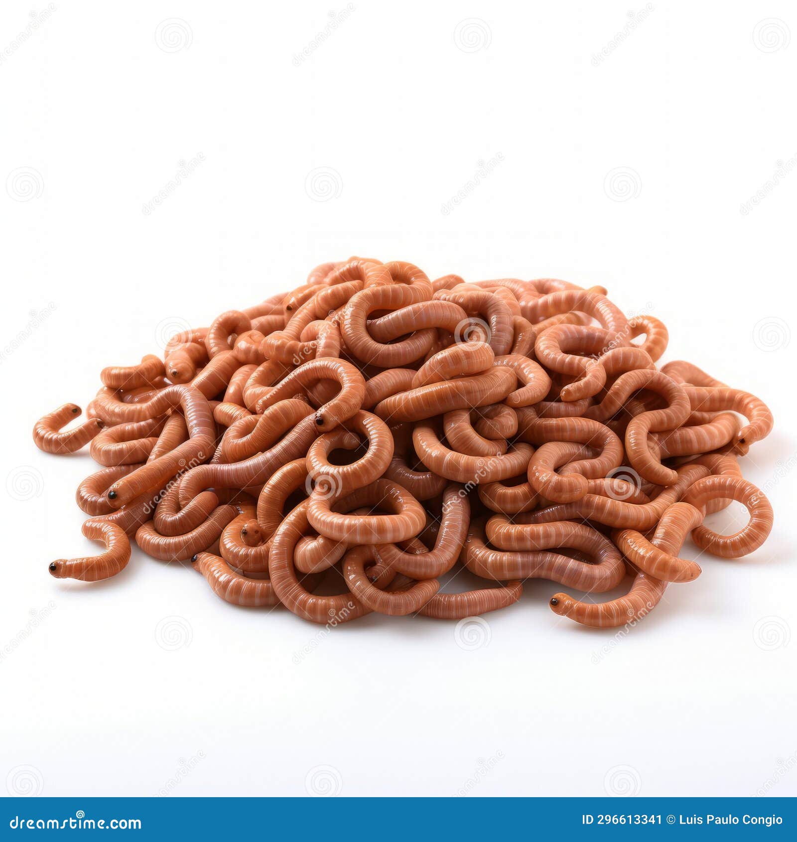 A Collection of Earthworms on a Clean, Blank Canvas Stock Image ...