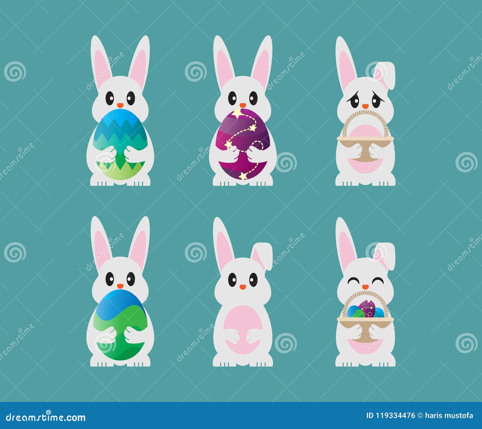 Collection of Easter Bunny Template Design Stock Vector - Illustration ...