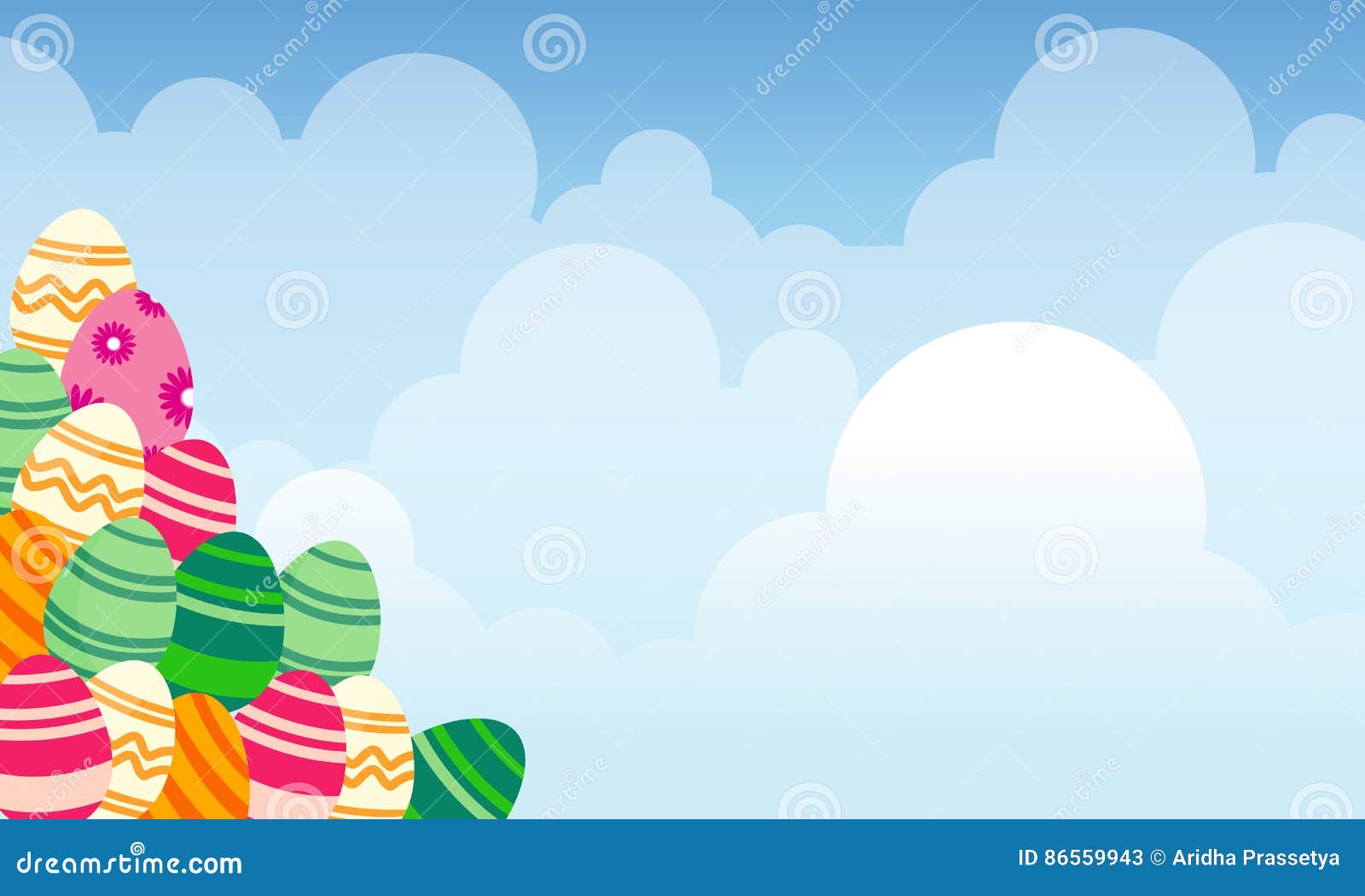 Collection of Easter Theme Landscape Stock Vector - Illustration of ...
