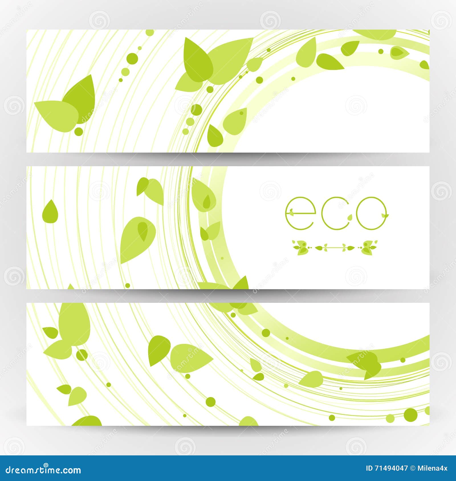 Collection Eco Banner Design with Leaves, Background, Vector ...