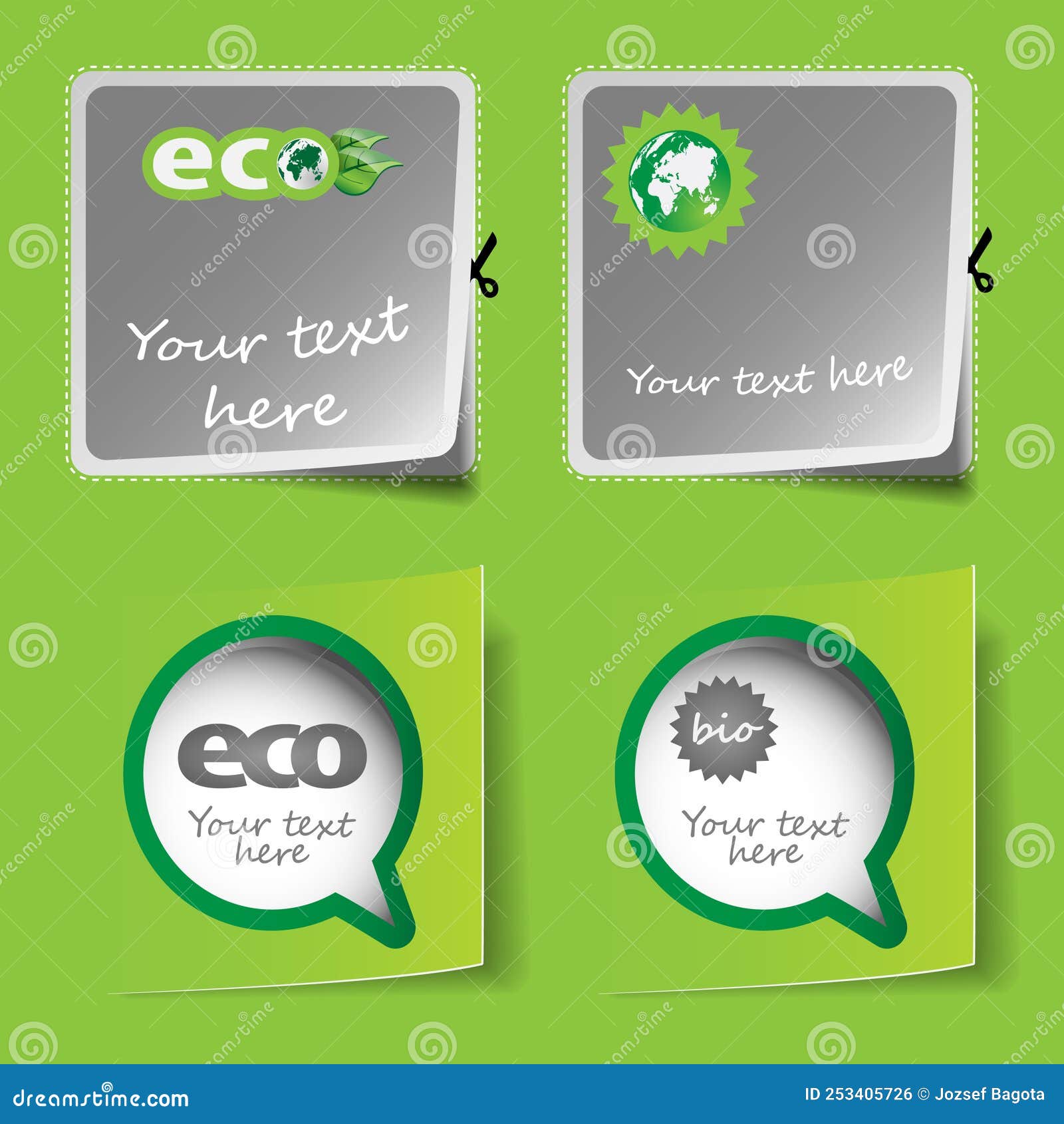 Collection of Eco Labels and Stickers Stock Vector - Illustration of ...