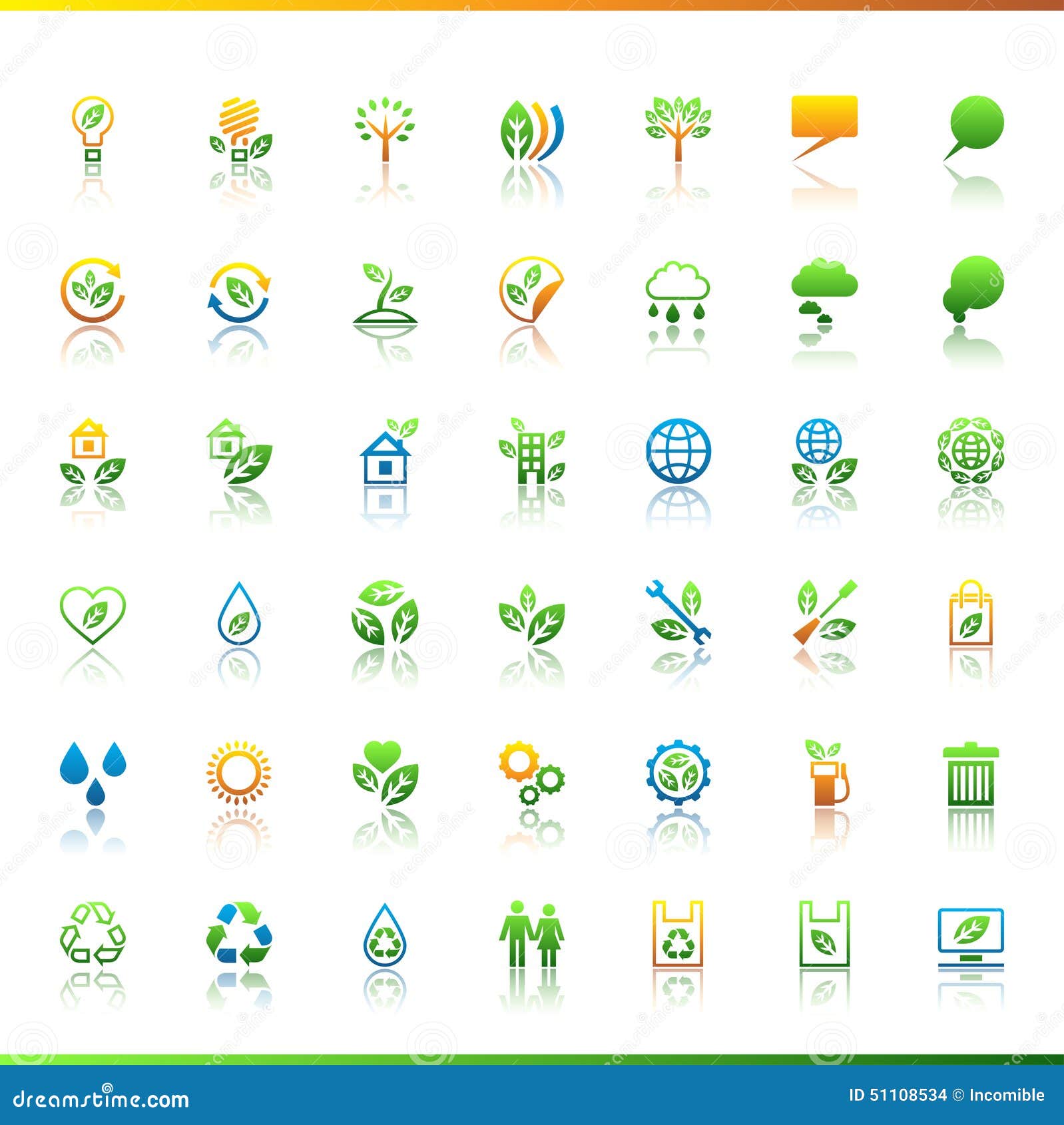 Collection eco web icons stock vector. Illustration of planet - 51108534