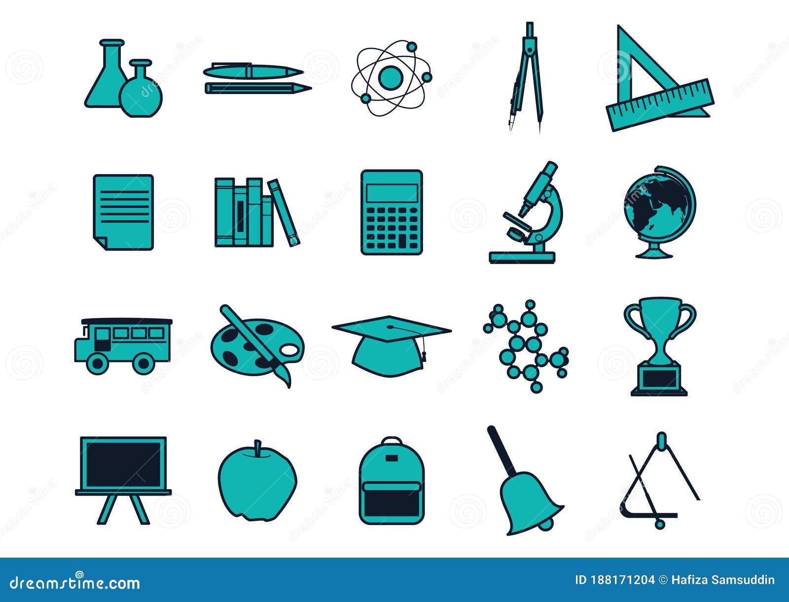 A Collection of Education Icons Illustration. Stock Vector ...