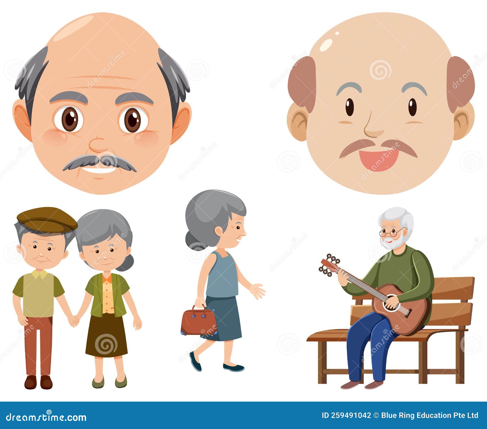 Collection of Elderly People Icons Stock Vector - Illustration of expression, clip: 259491042