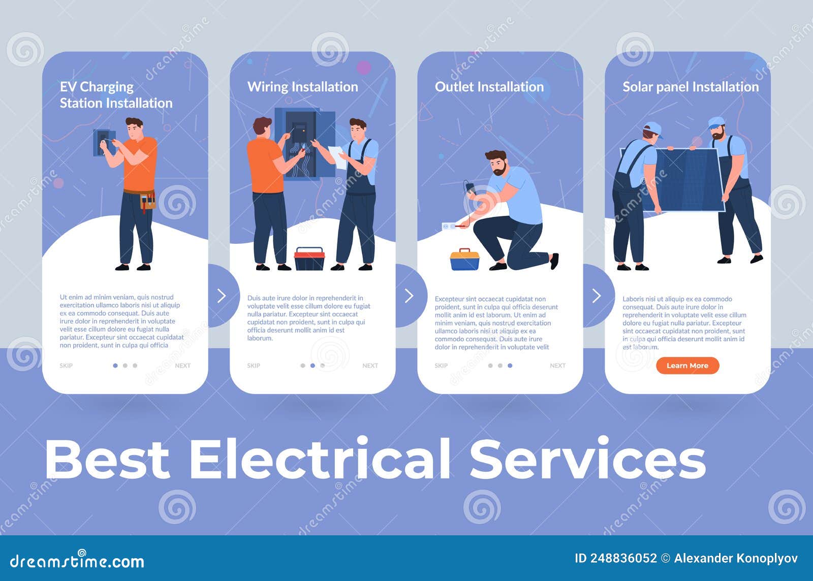 Collection Electrical Service Internet Poster Landing Page User ...